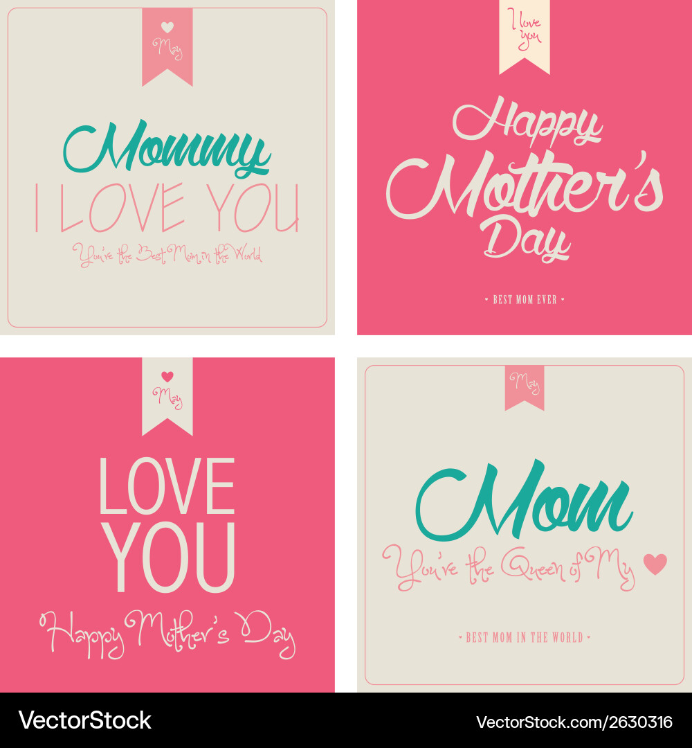 Different four special happy mothers day Vector Image