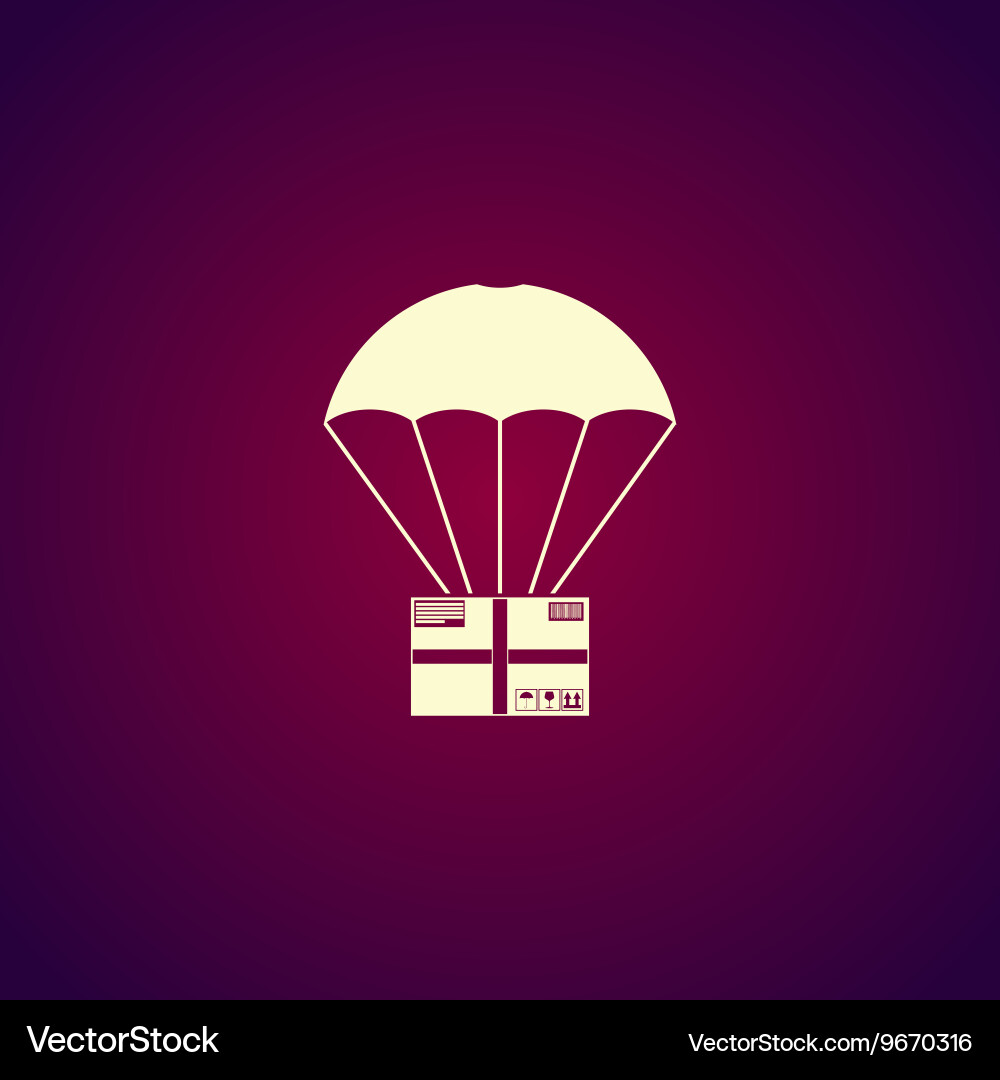 Gift box flying on parachute delivery service Vector Image