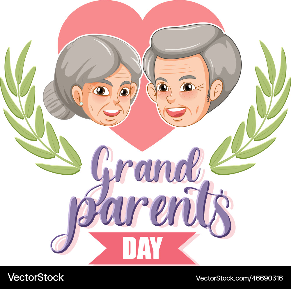 Happy grandparent day banner Royalty Free Vector Image