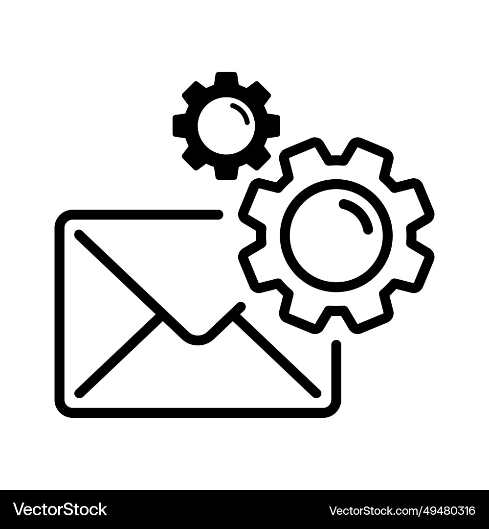 Line style icon design of email settings Vector Image