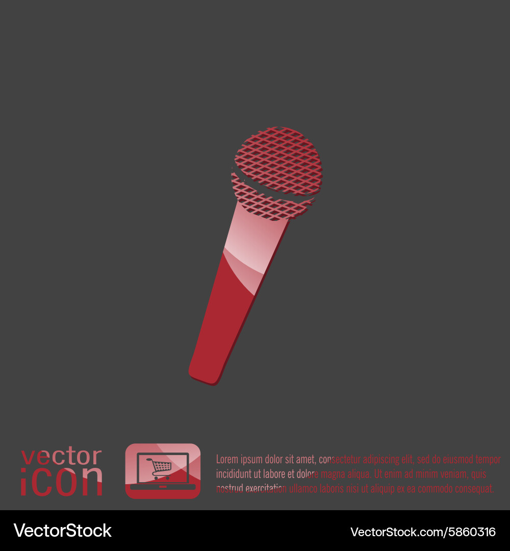 Microphone musical symbol singing pop sign Vector Image