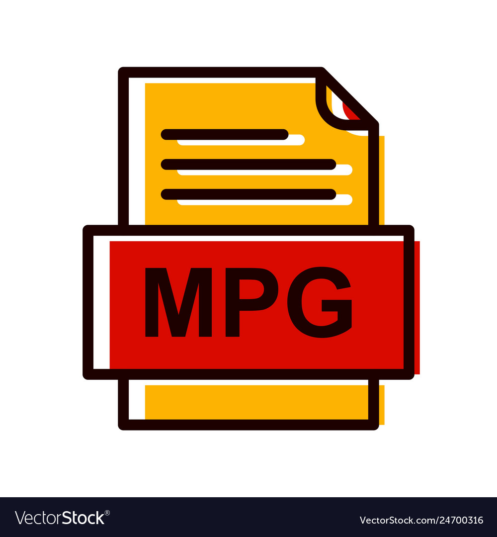 Mpg file document icon Royalty Free Vector Image