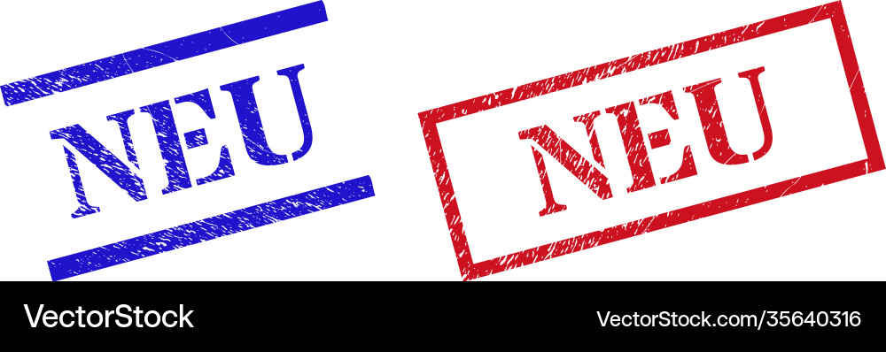 Neu grunge scratched stamp watermarks Royalty Free Vector