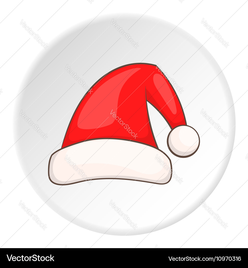 Red santa hat icon cartoon style Royalty Free Vector Image
