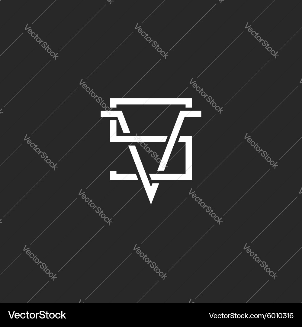 Versus logo vs letters together hipster crossing Vector Image