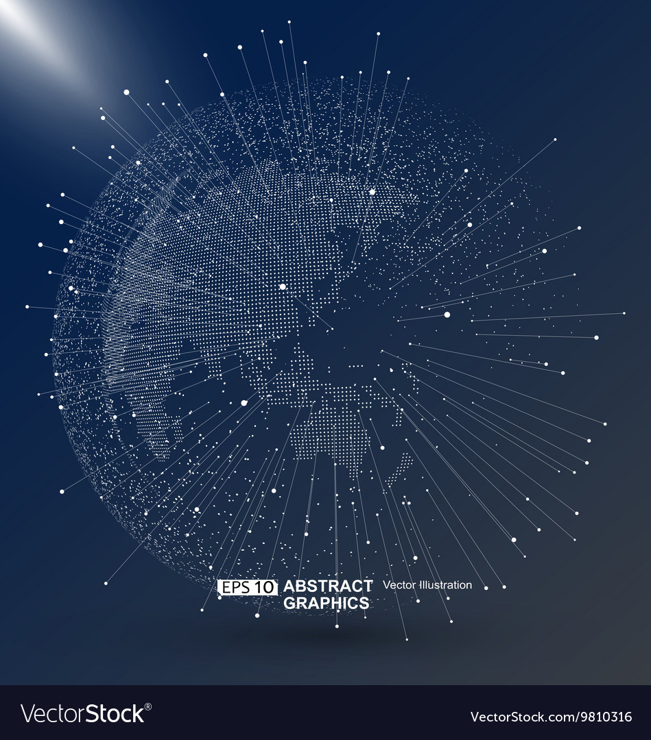 World map point line composition representing Vector Image