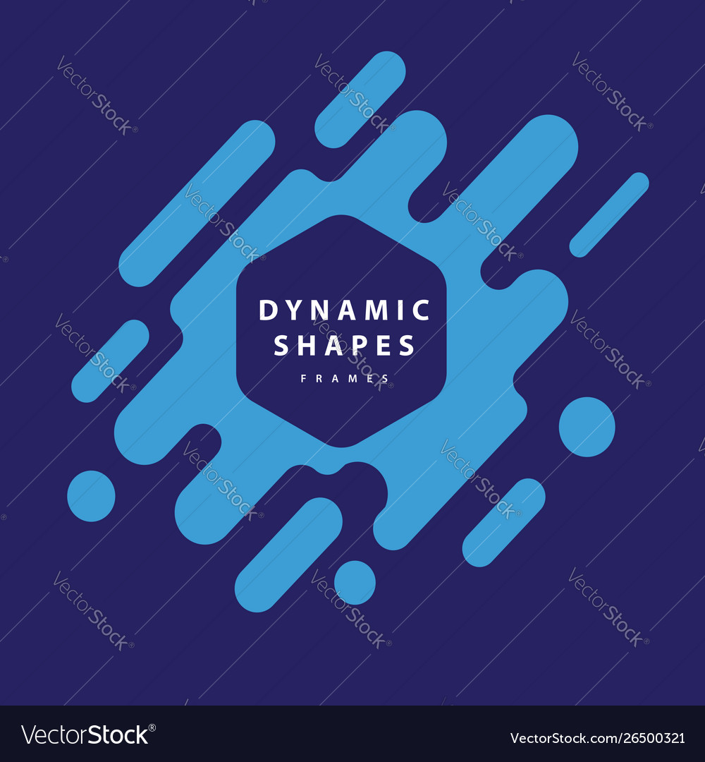Abstract flat dynamic hexagon frames background Vector Image