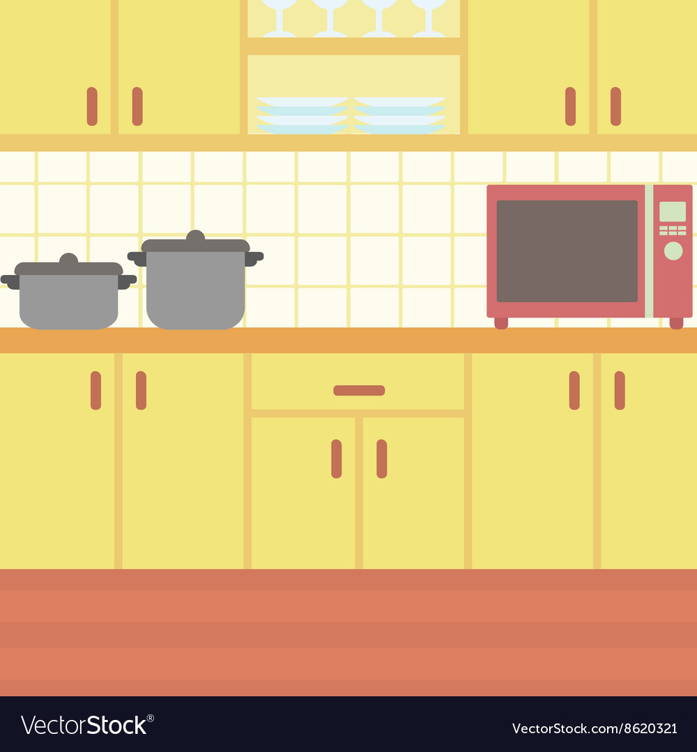 Background kitchen with kitchenware Royalty Free Vector