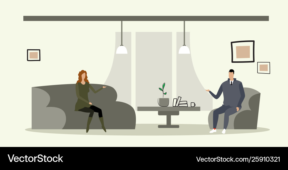 Businesspeople couple discussing new startup Vector Image