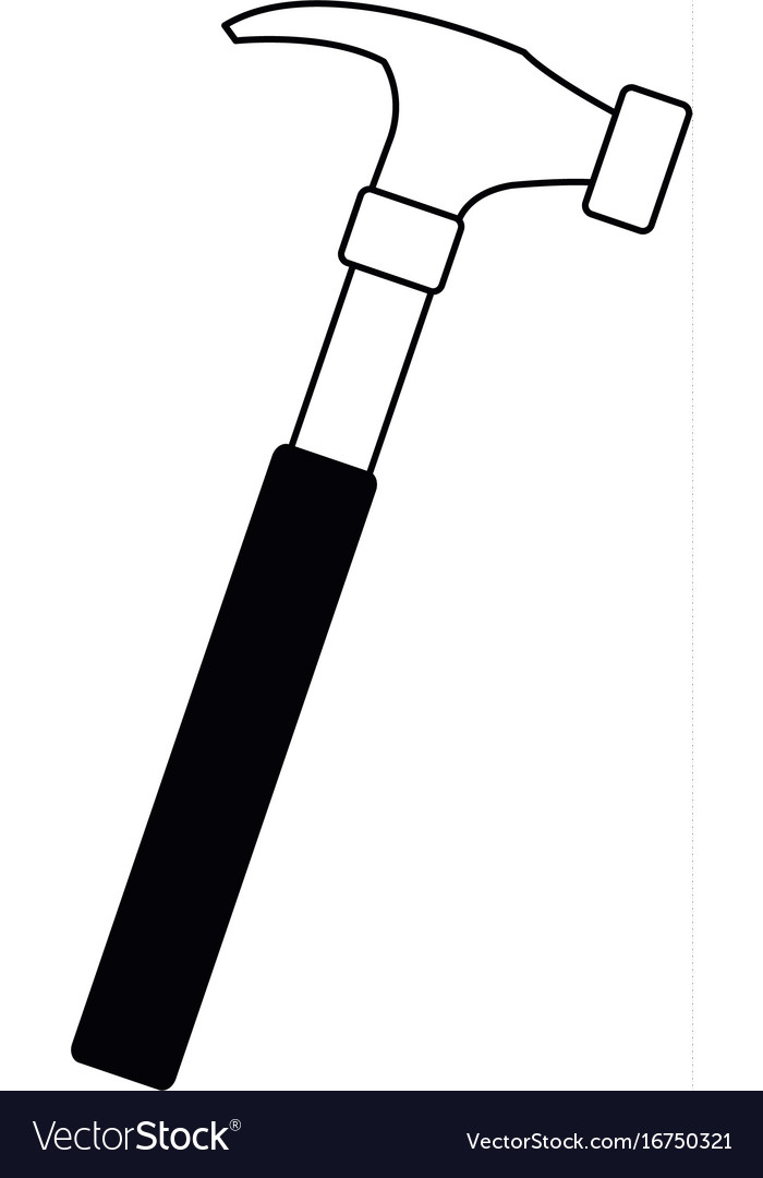 Carpenter hammer tool construction element Vector Image