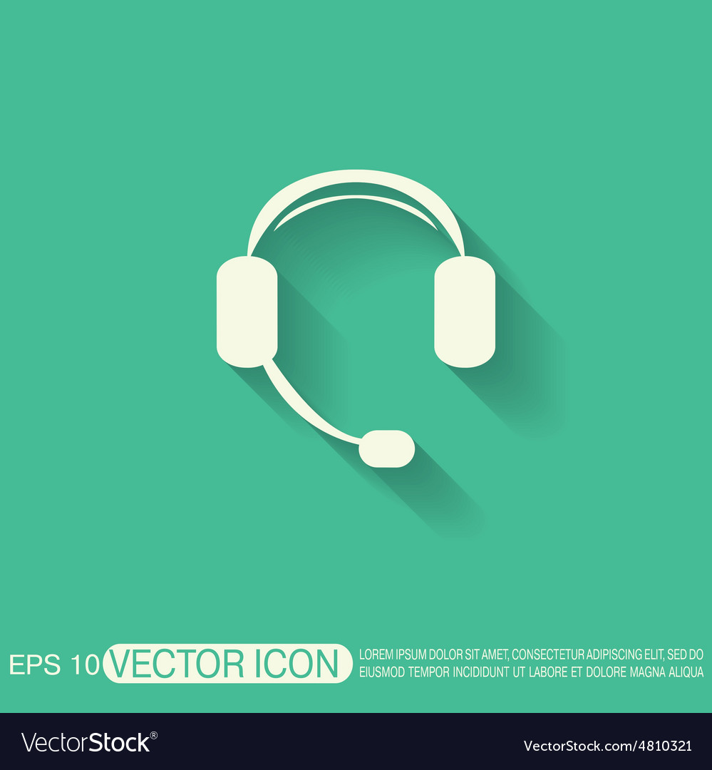 Customer support headphone icon Royalty Free Vector Image
