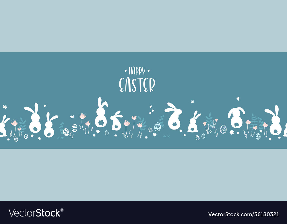 Cute hand drawn easter horizontal design Vector Image