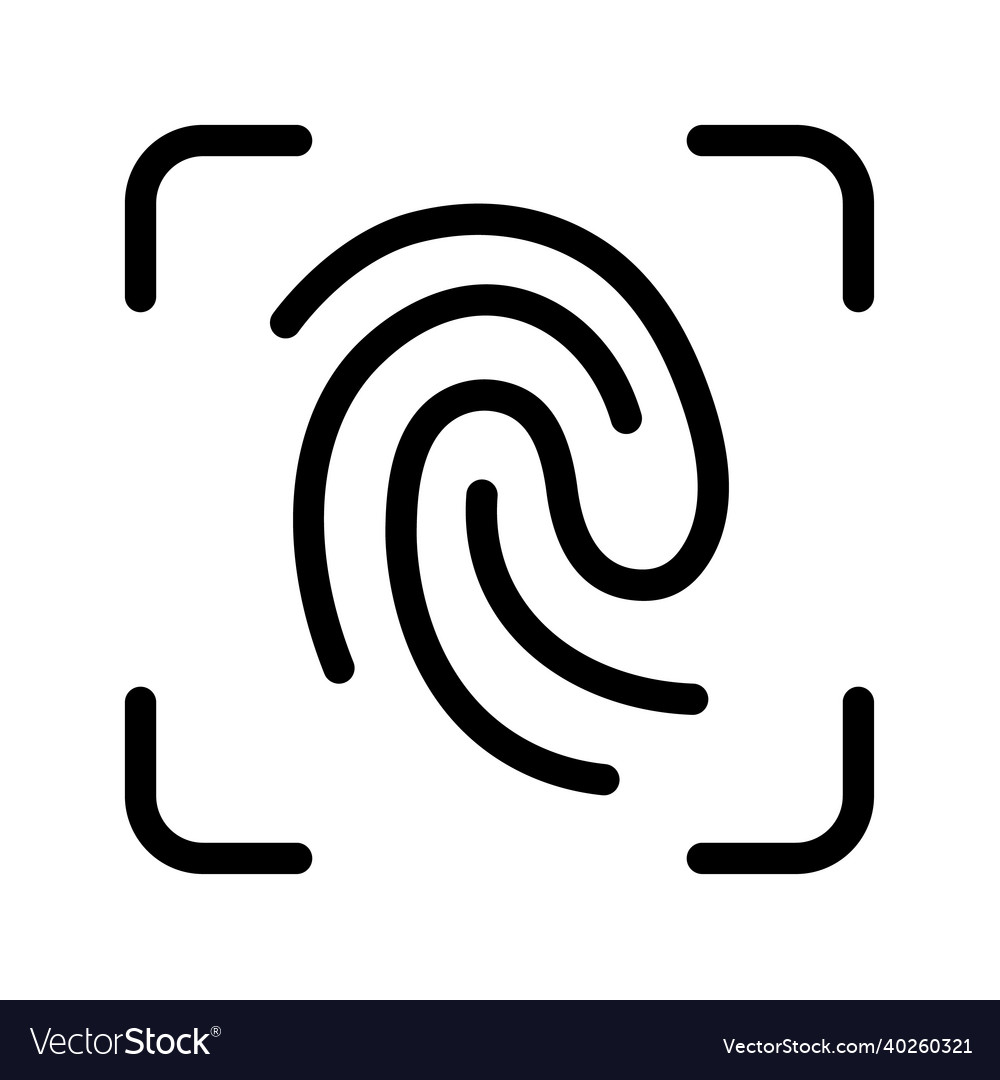 Fingerprint indentification security scan single Vector Image