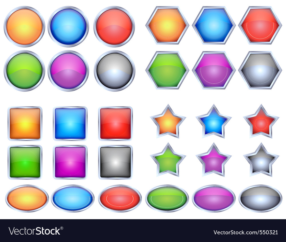 Glossy button set Royalty Free Vector Image - VectorStock