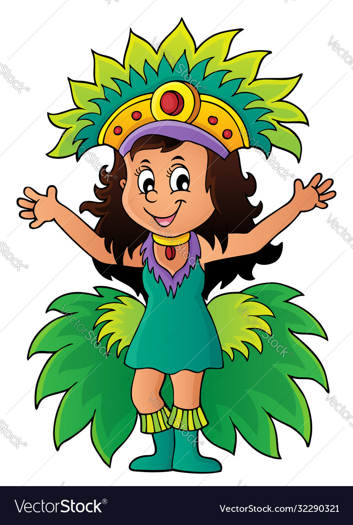 Happy samba dancer theme image 1 Royalty Free Vector Image