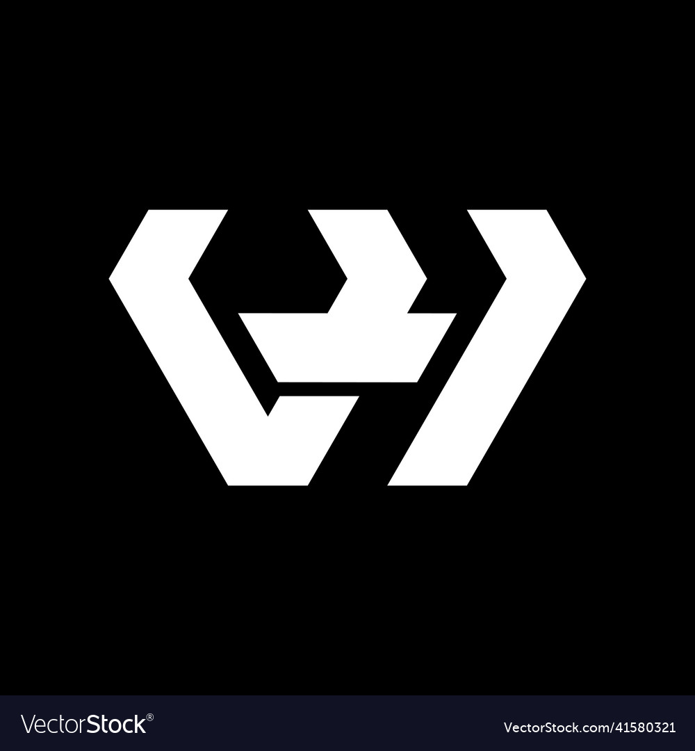 Letter vh monogram logo design Royalty Free Vector Image