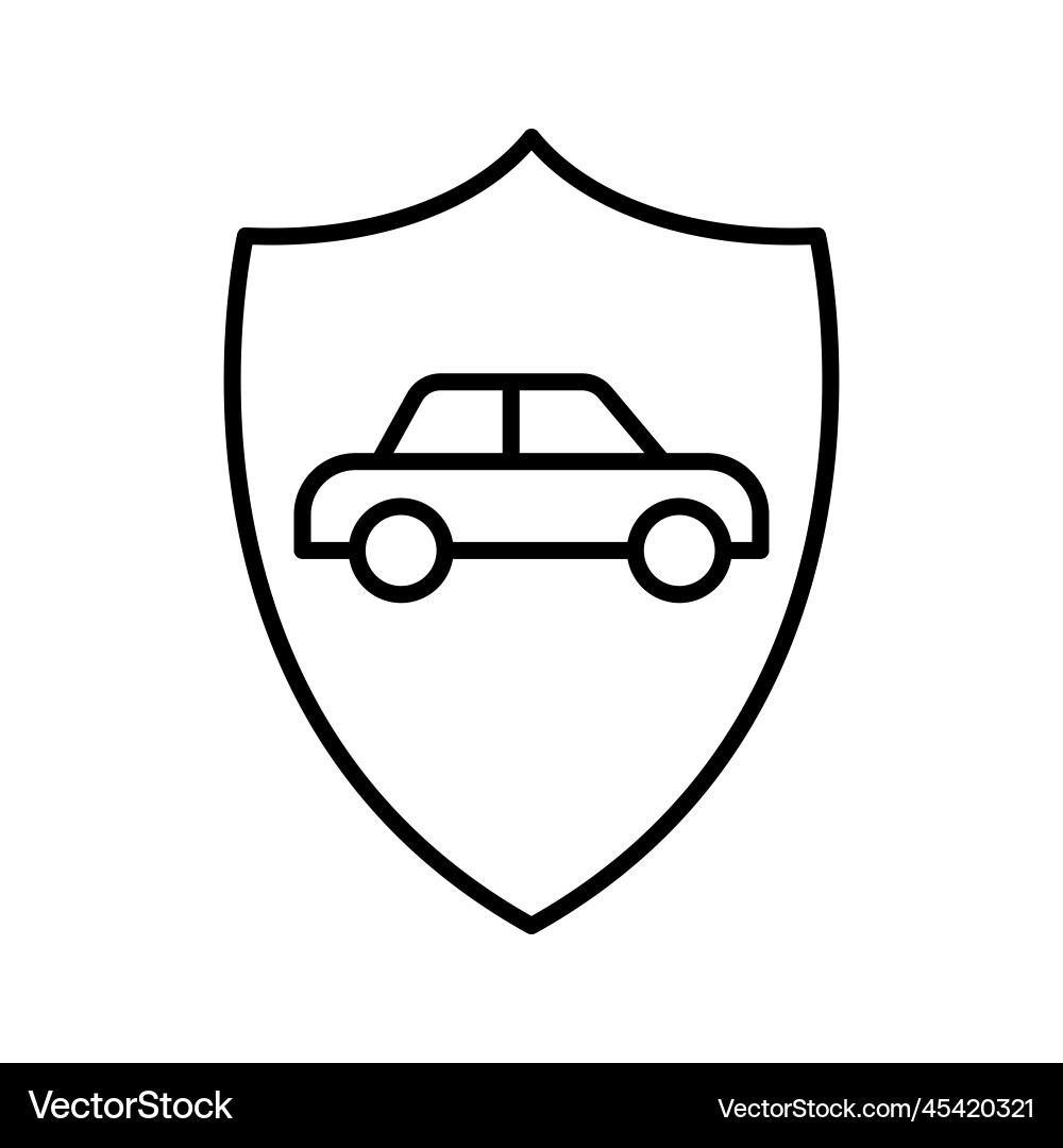 Motor insurance icon shield and car accident Vector Image