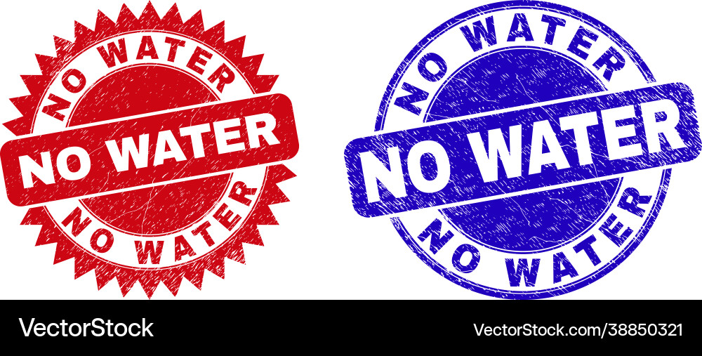 No water round and rosette stamps with corroded Vector Image