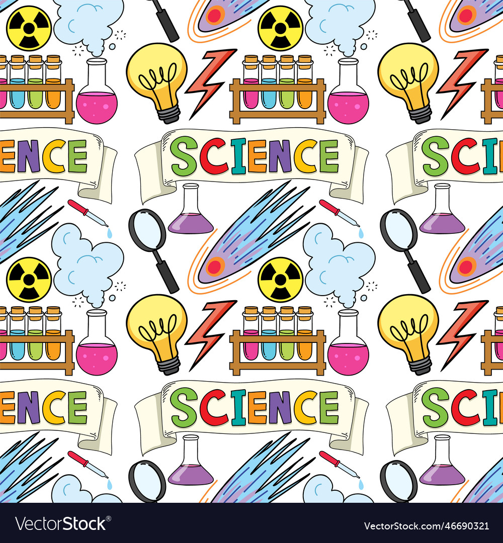 Science objects and icons seamless pattern Vector Image