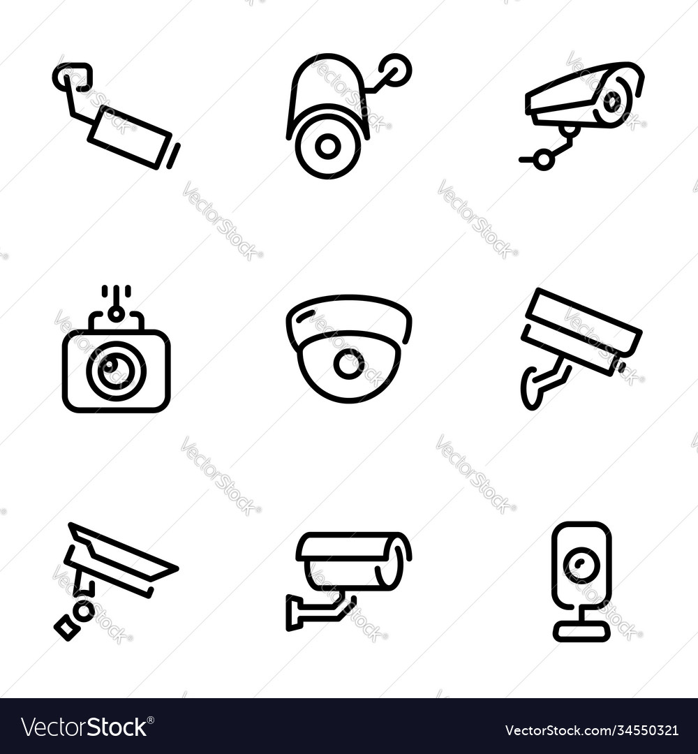 Set icons on a theme camera Royalty Free Vector Image