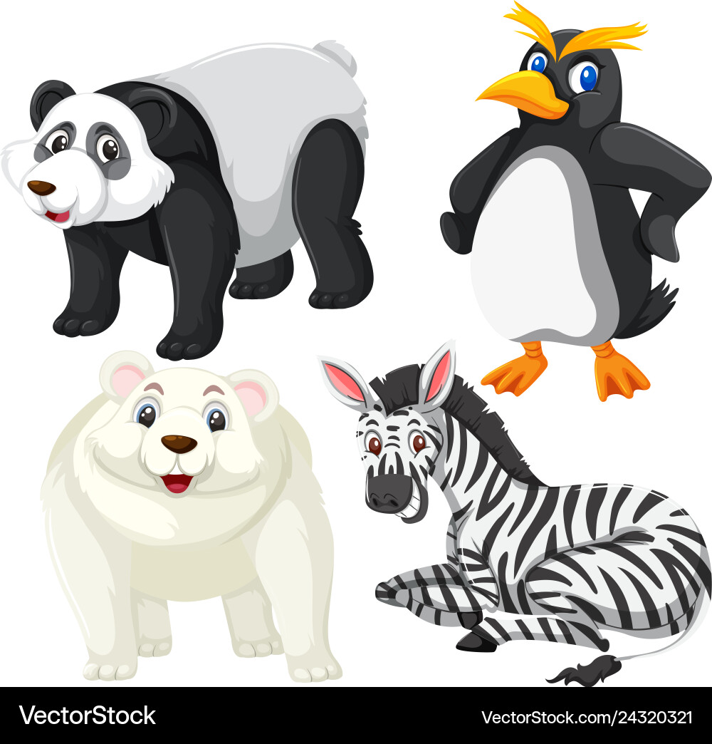 Set of isolated animal Royalty Free Vector Image