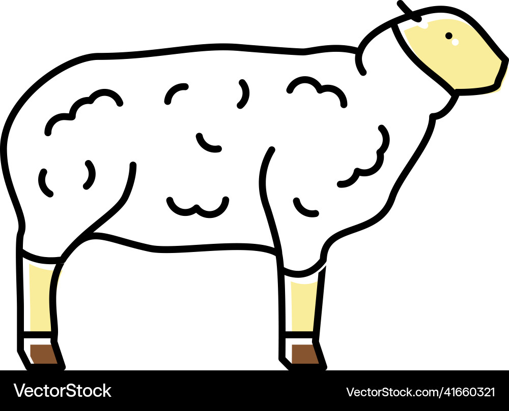 Sheep domestic animal color icon Royalty Free Vector Image