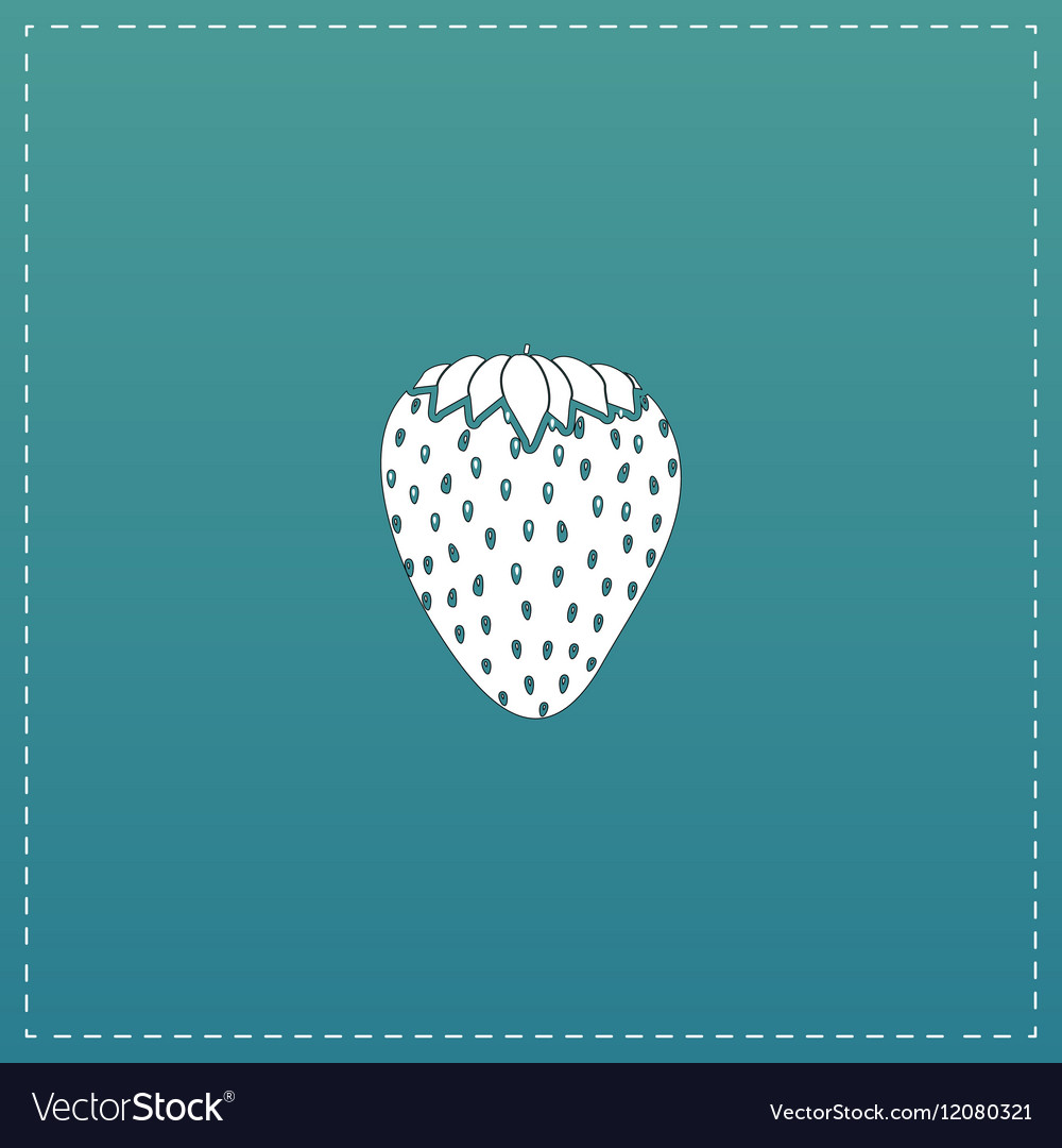Strawberry flat icon Royalty Free Vector Image