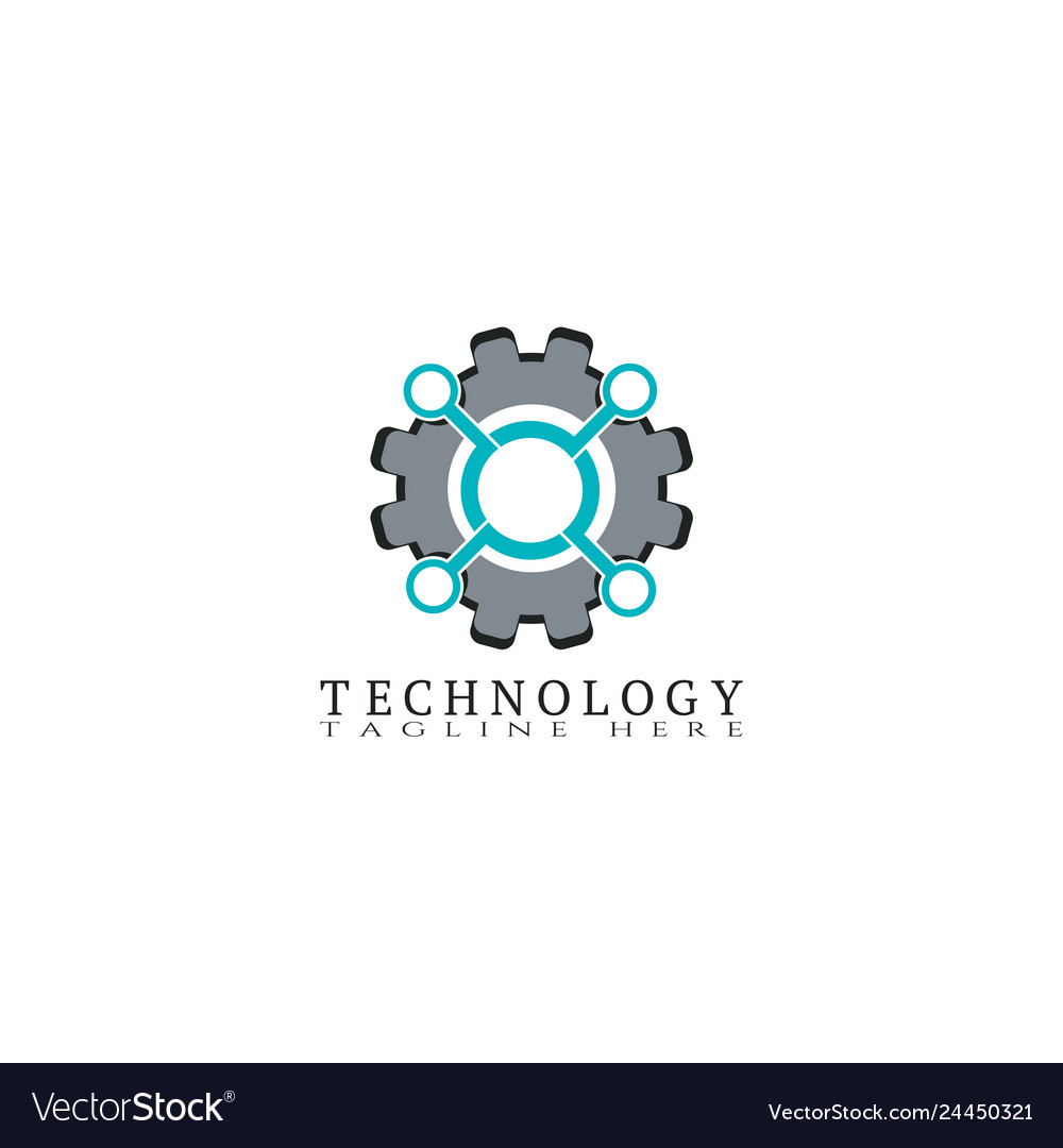 Technology icon template gearcreative logo Vector Image