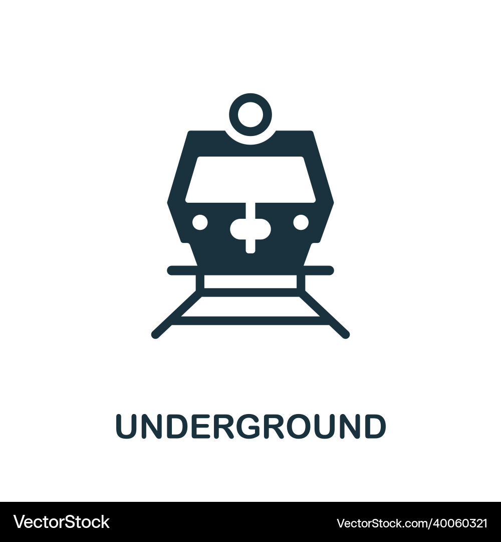 Underground icon monochrome sign from big city Vector Image