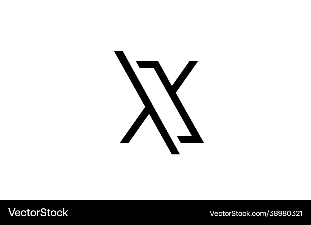 X black and white line alphabet letter logo Vector Image