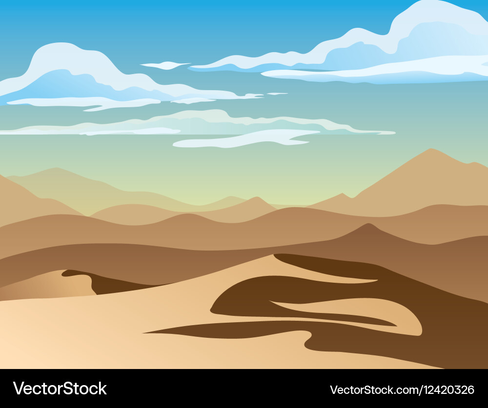 Background of landscape with desert Royalty Free Vector