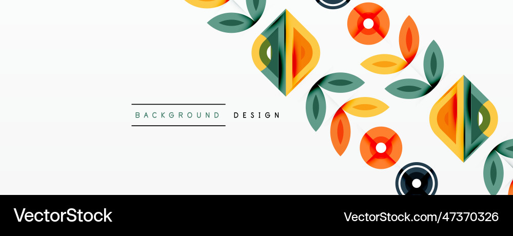 Colorful triangles and round shapes background Vector Image