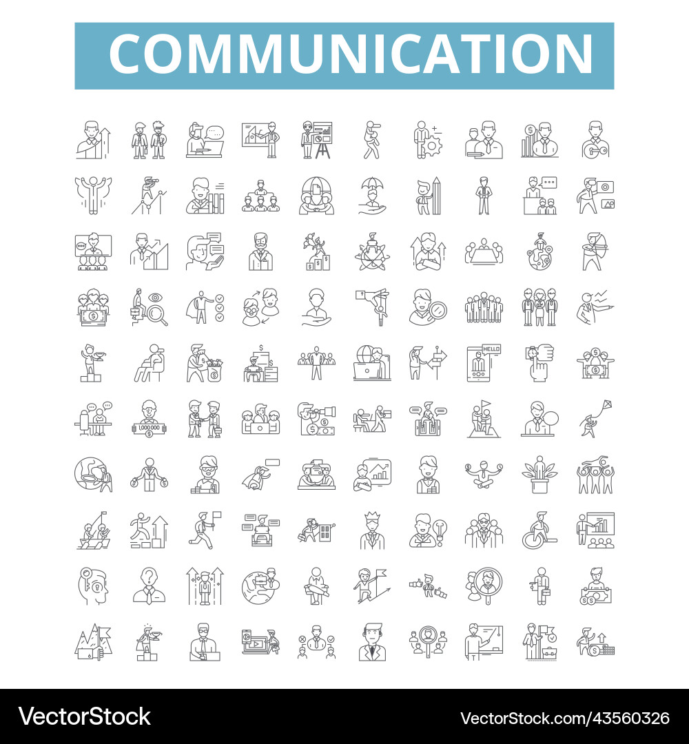Communication icons line symbols web signs Vector Image