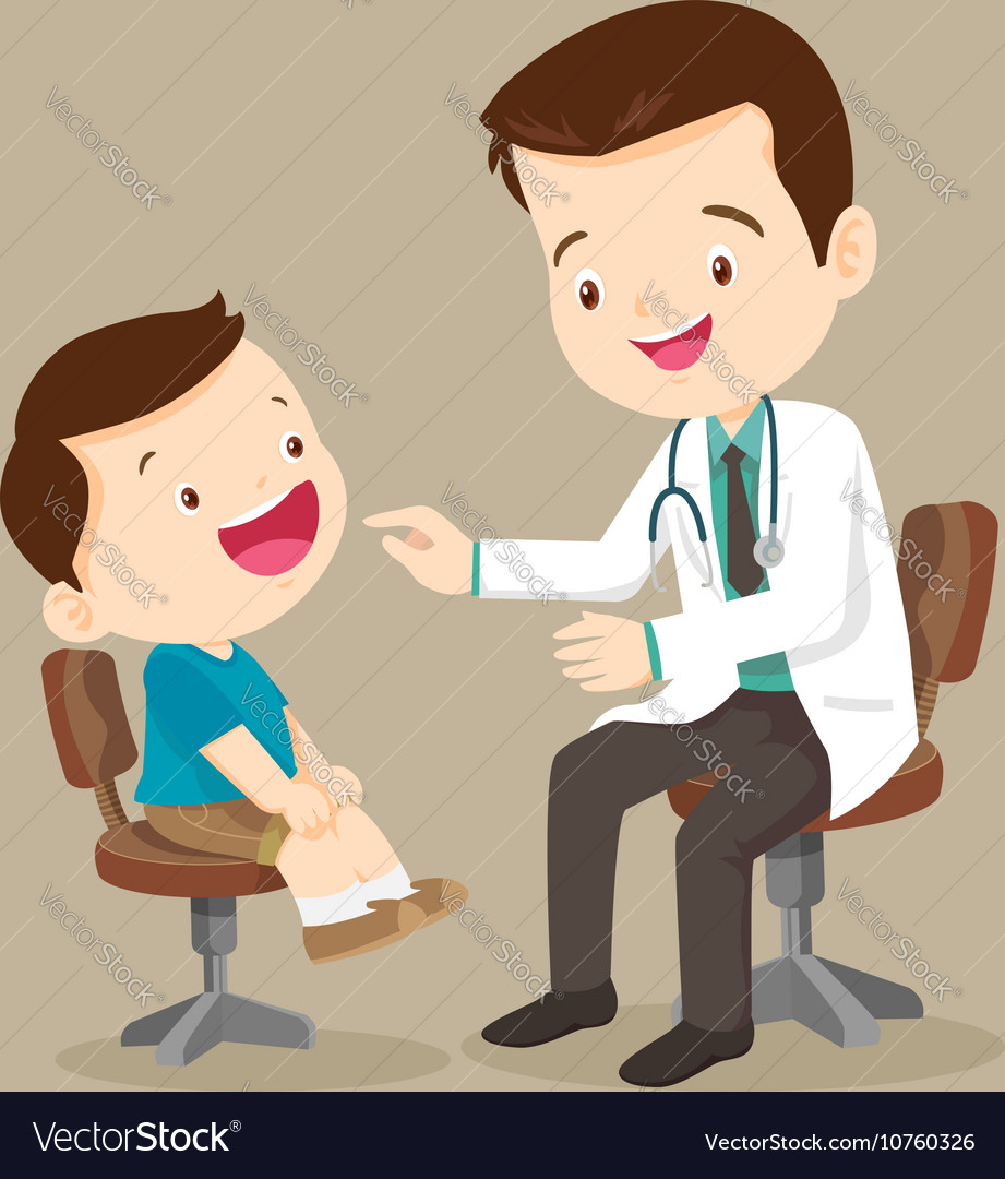 Cute boy see doctor Royalty Free Vector Image - VectorStock Cute boy see doctor Royalty Free Vector Image - VectorStock
