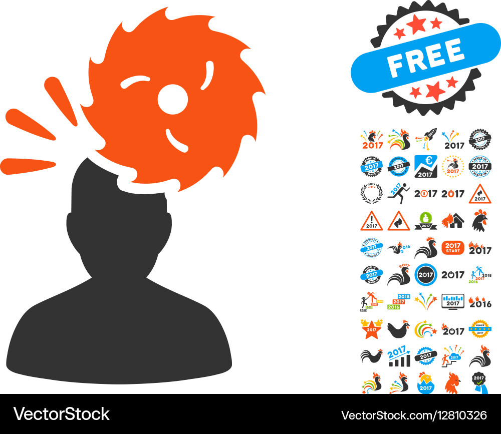 Destroy person icon with 2017 year bonus Vector Image