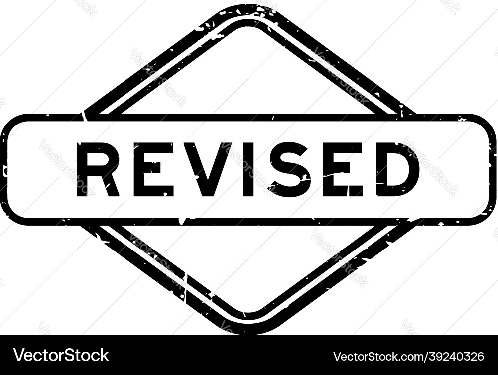 Grunge black revised word rubber seal stamp Vector Image
