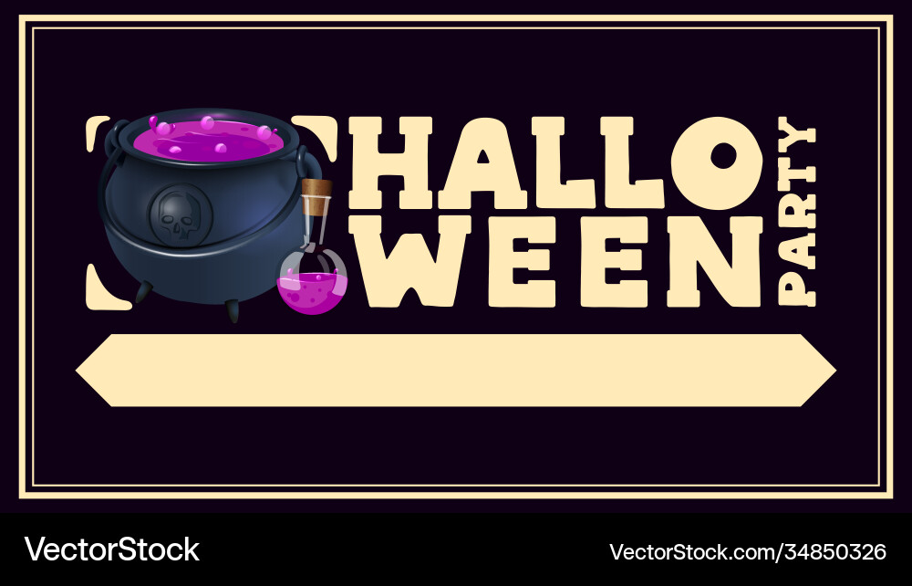 Halloween party horizontal poster in typographic Vector Image