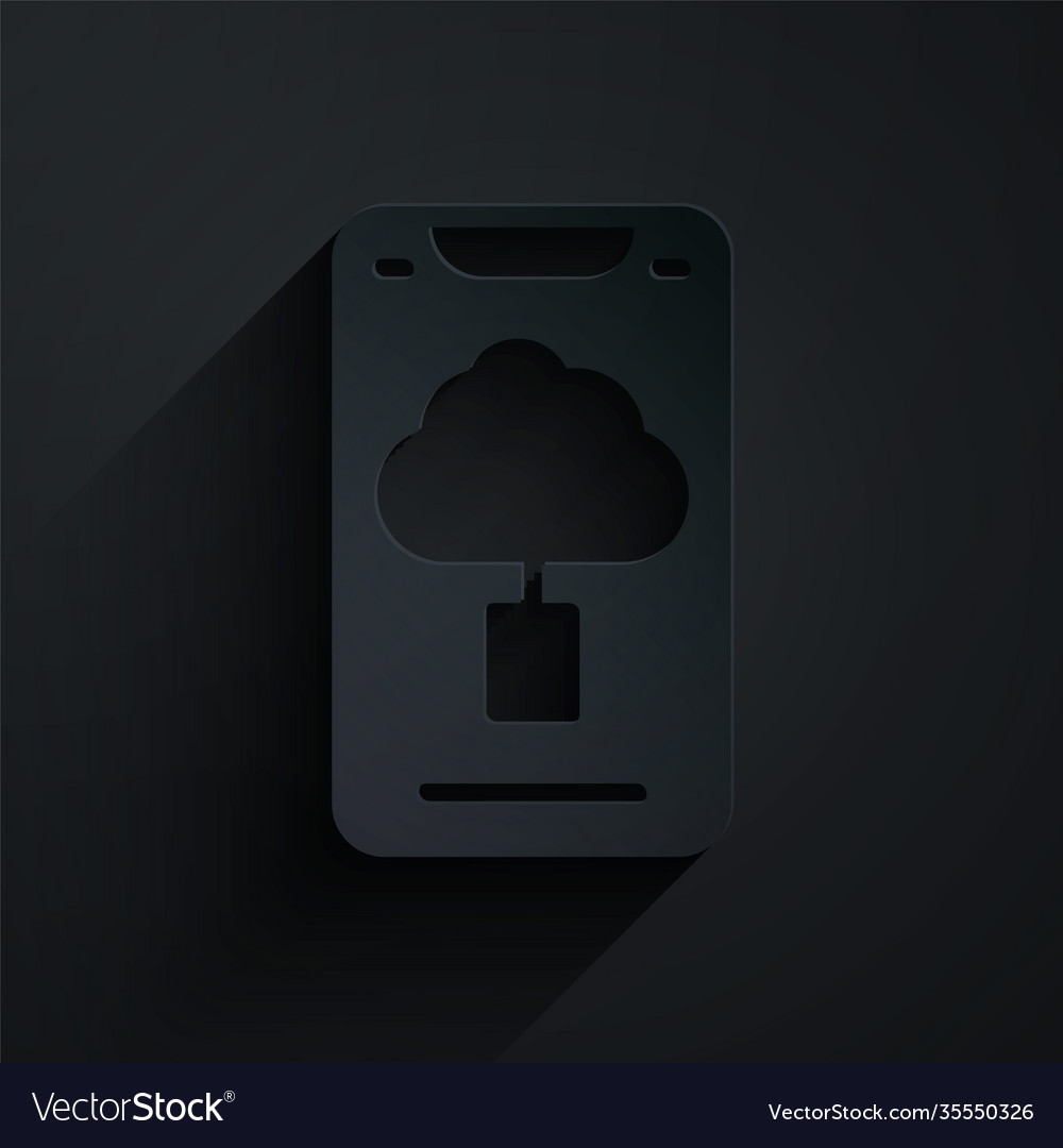 Paper cut cloud technology data transfer Vector Image