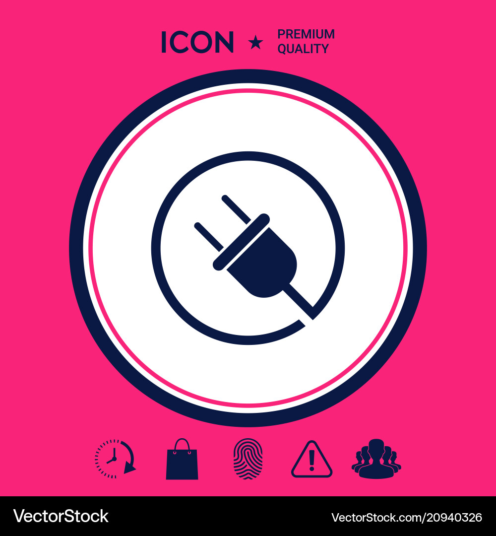 Plug in round icon Royalty Free Vector Image - VectorStock