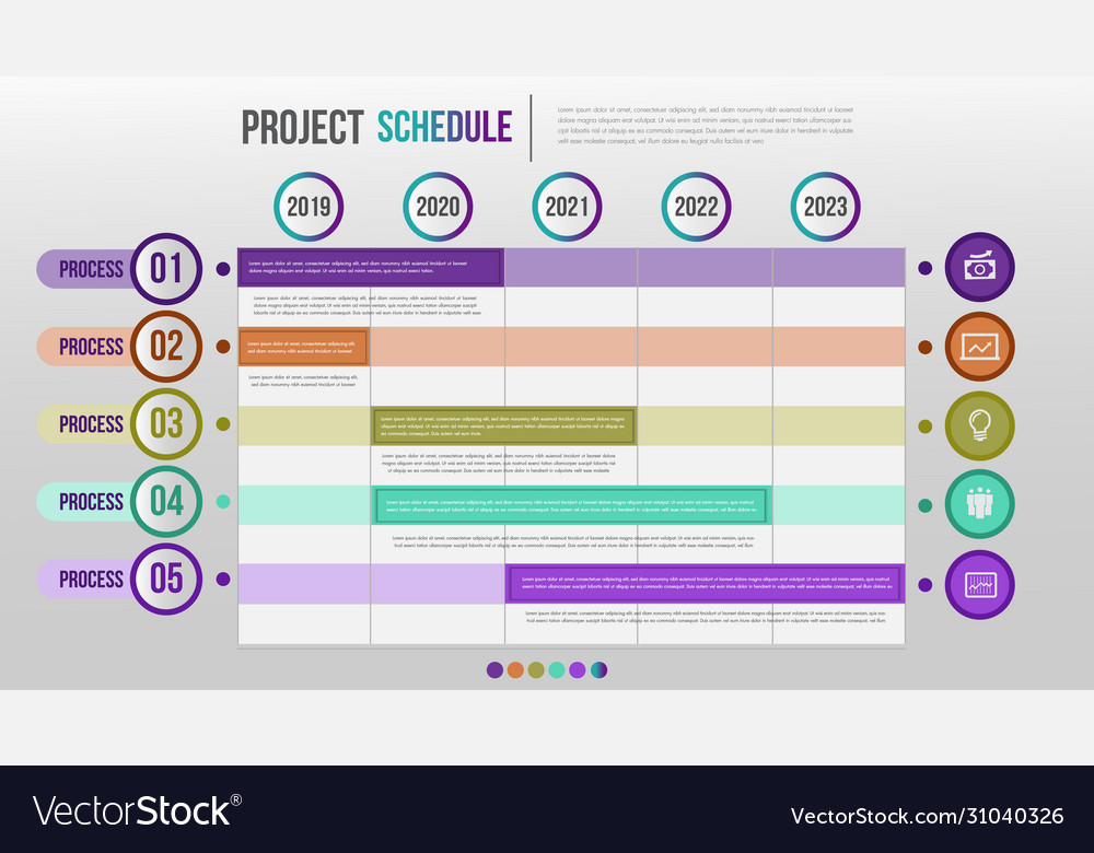 Project Schedule Chart Daily And Weekly Timetable Vector Image
