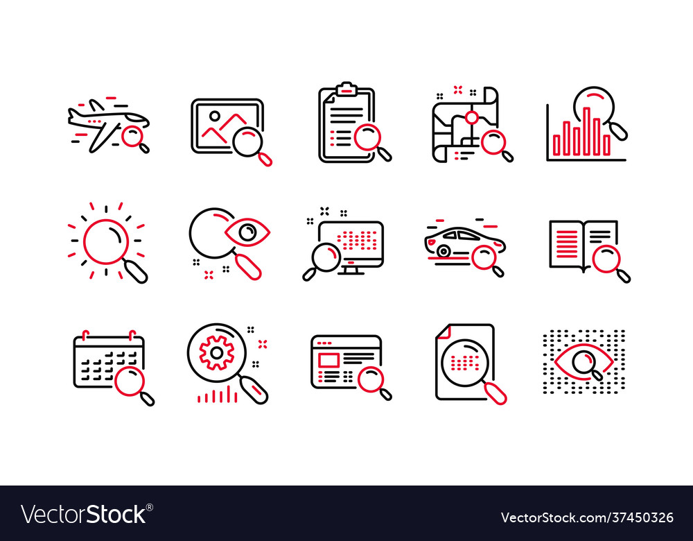 Search line icons indexation artificial Royalty Free Vector