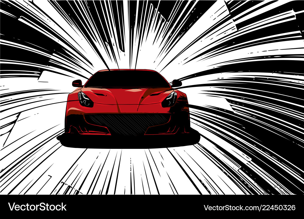 Speed super car in the road Royalty Free Vector Image