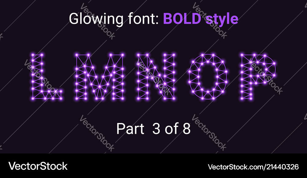 Violet glowing font in the outline style Vector Image
