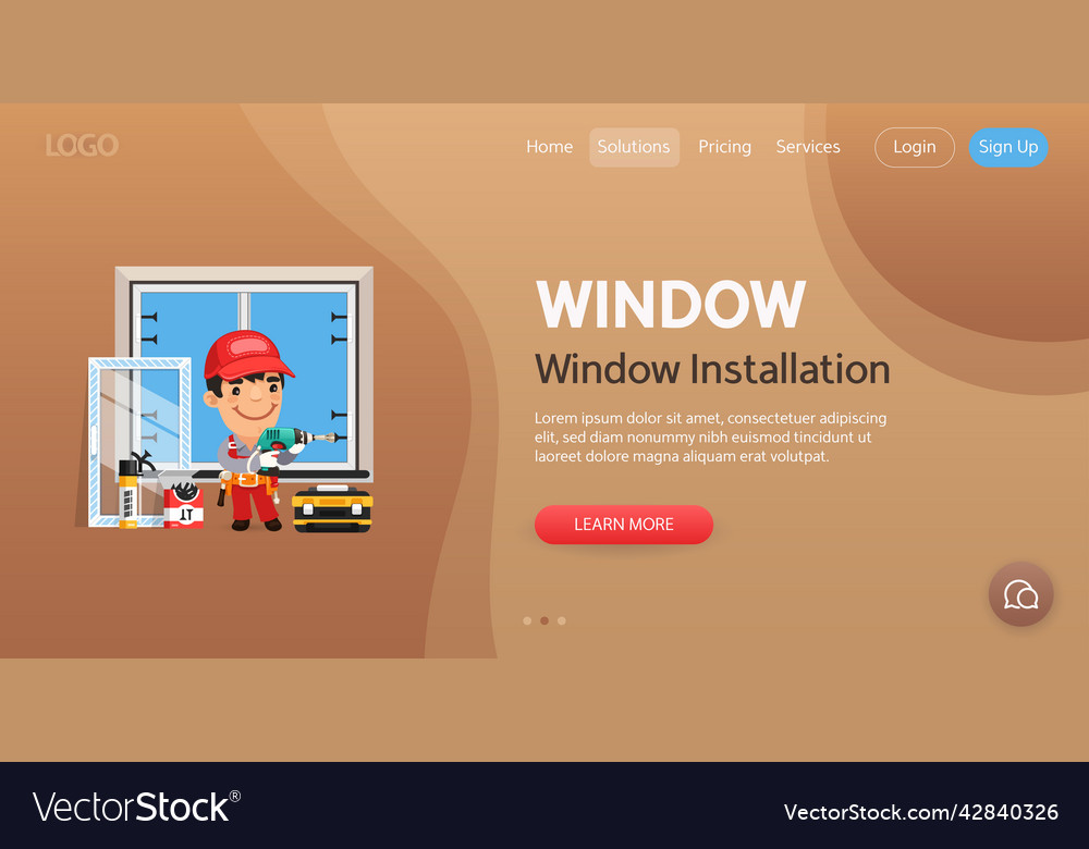 Window website template Royalty Free Vector Image