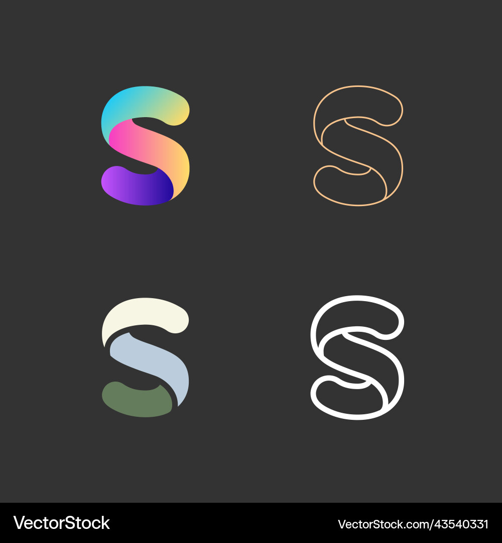 Collection of logos from 4 letter s Royalty Free Vector