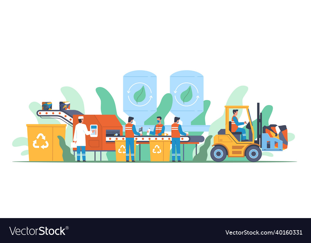 Garbage recycling waste sorting machine trash Vector Image