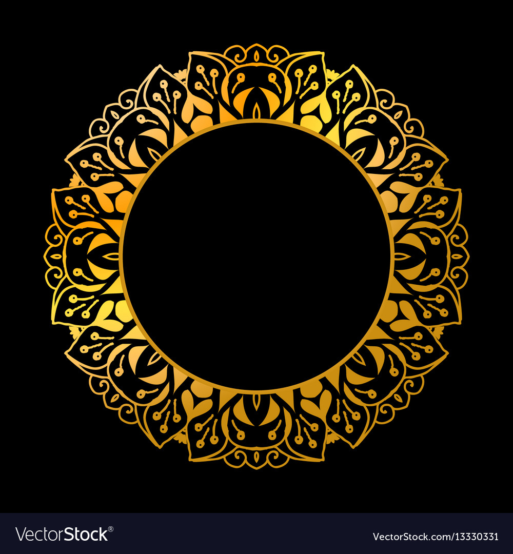 Golden mandala circle pattern Royalty Free Vector Image