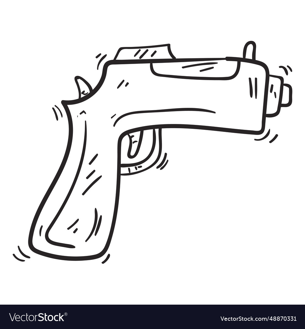 Gun weapon sketch Royalty Free Vector Image - VectorStock
