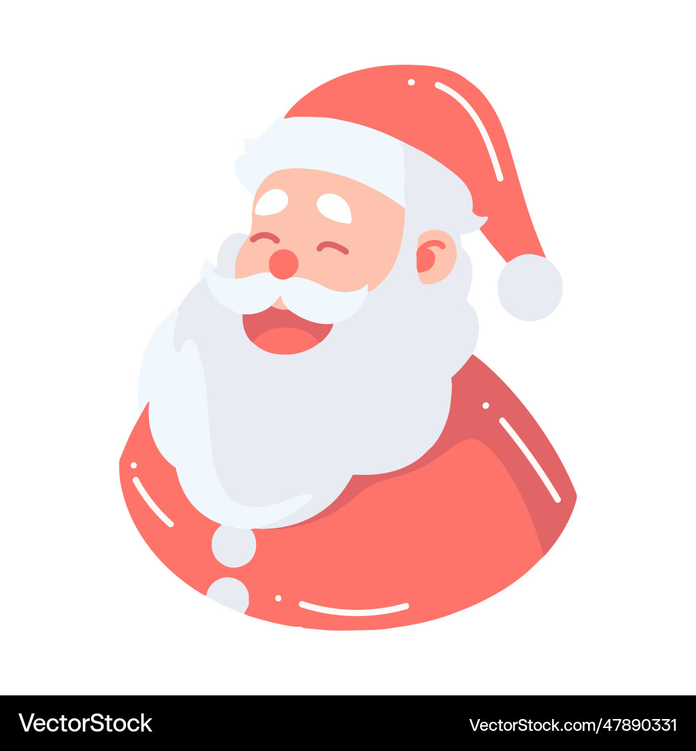 Hand drawn happy santa character in flat style Vector Image