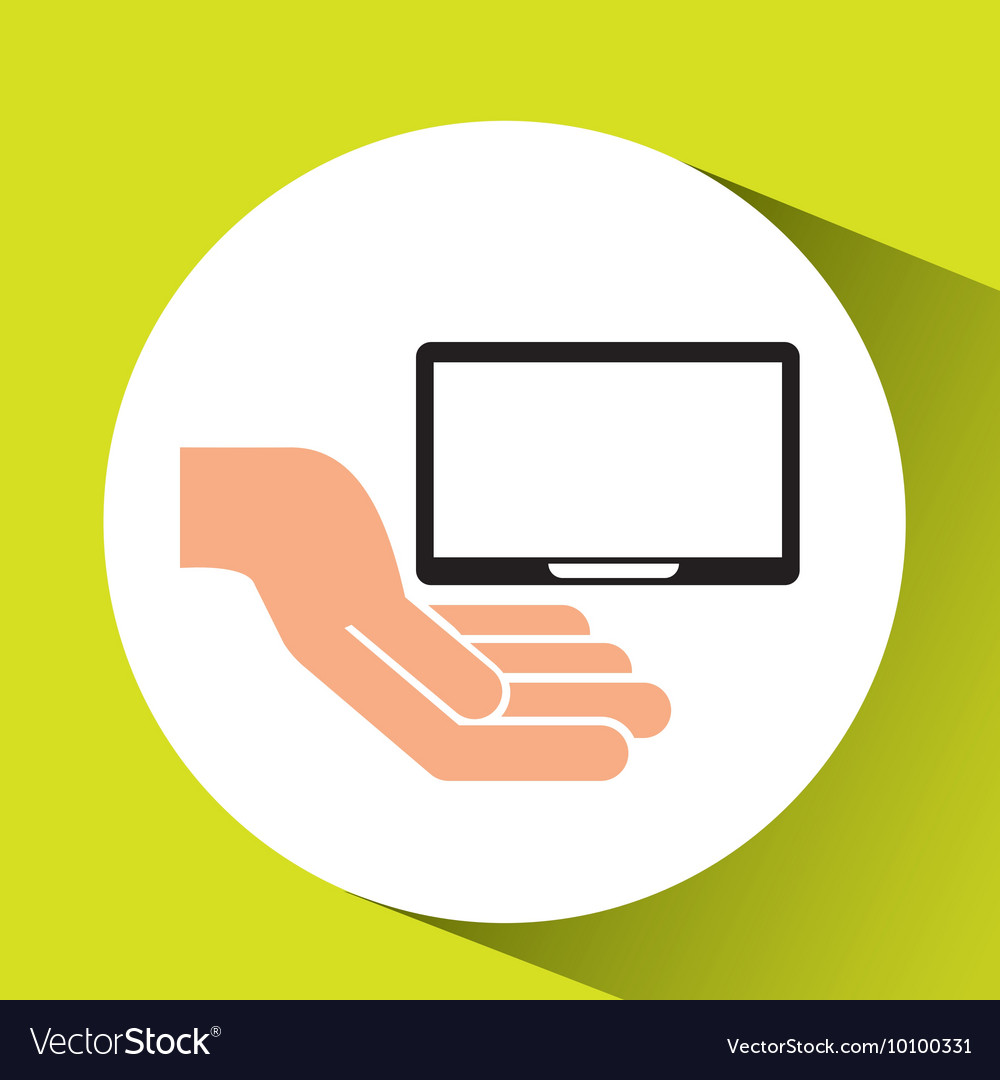 Hand with tablet icon Royalty Free Vector Image